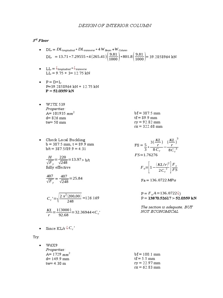 6.design of Interior Columns | PDF | Structural Engineering ...
