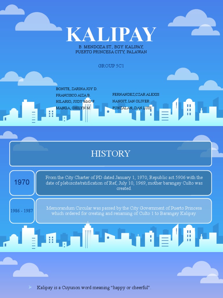 Kalipay: B. Mendoza ST., Bgy. Kalipay, Puerto Princesa City, Palawan | PDF