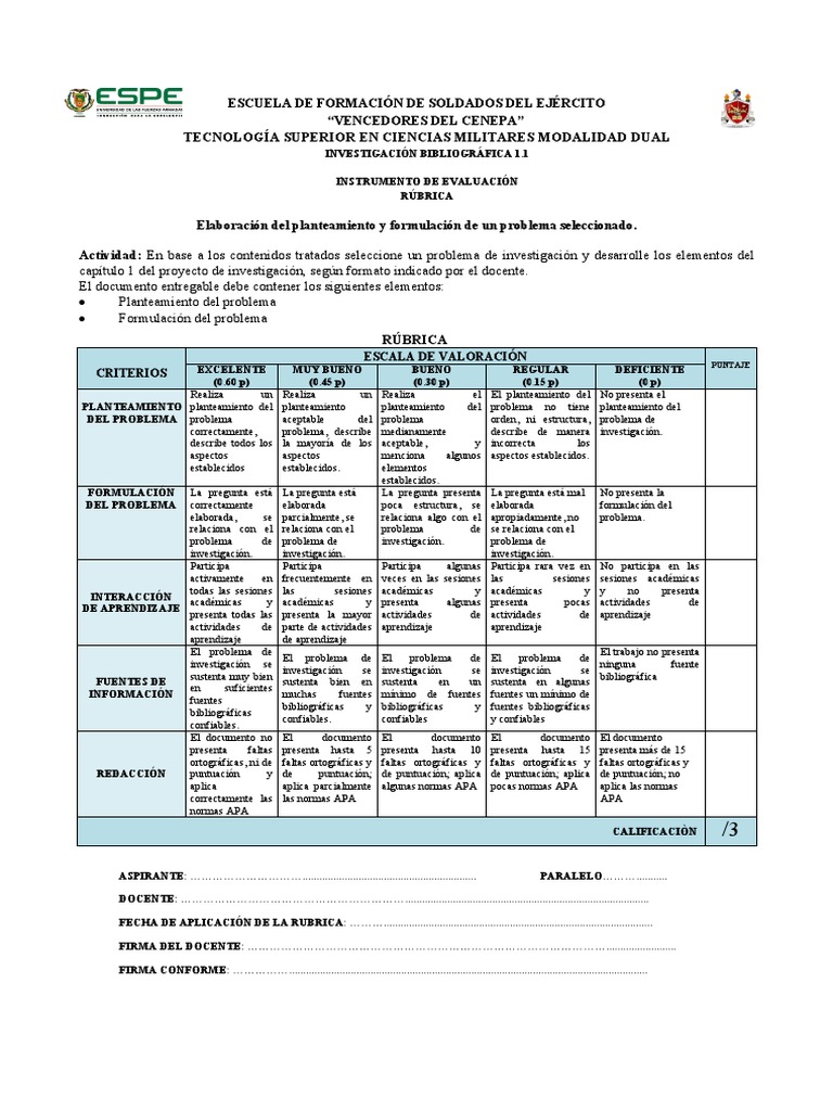 Rúbrica de Evaluación de Investigación | PDF | Aprendizaje | Cognición