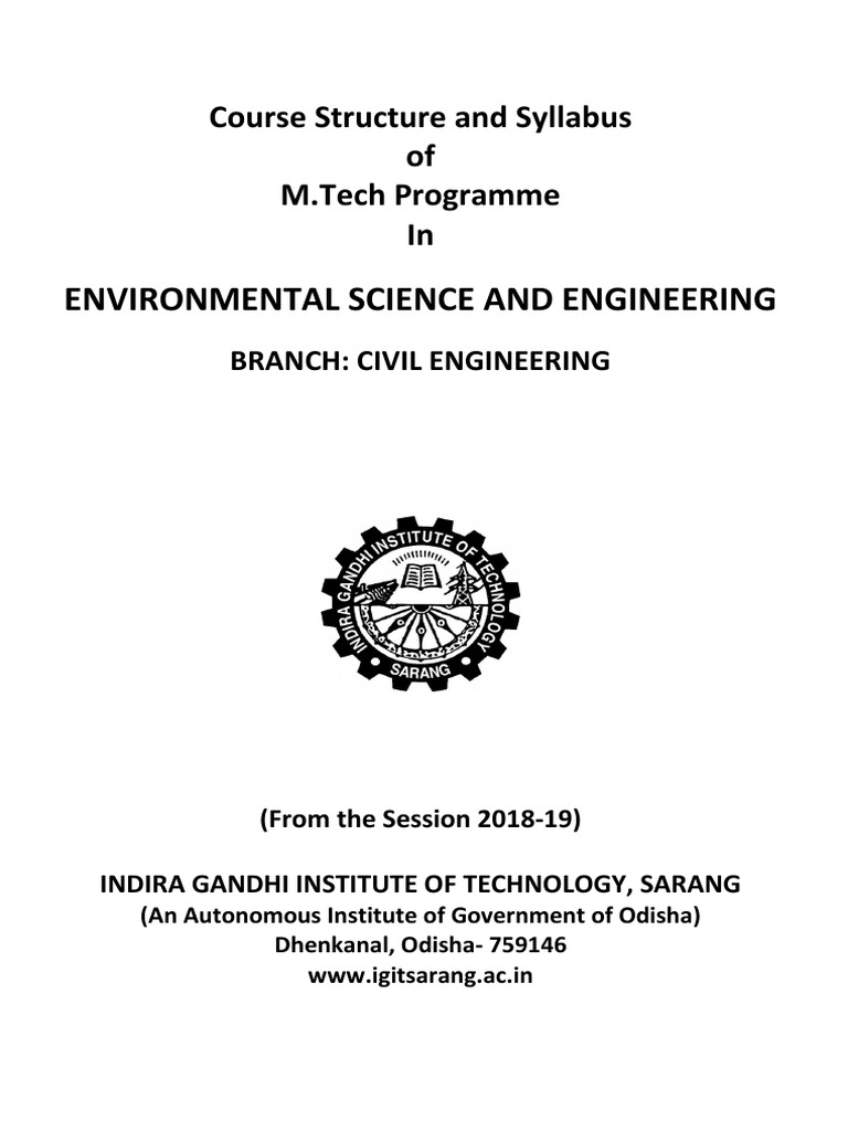 Environmental Science and Engineering: Course Structure and Syllabus of ...