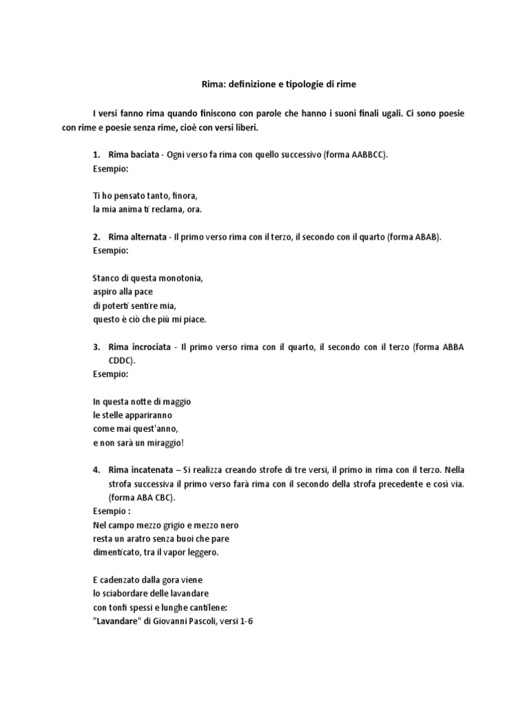Tipi Di Rima | PDF