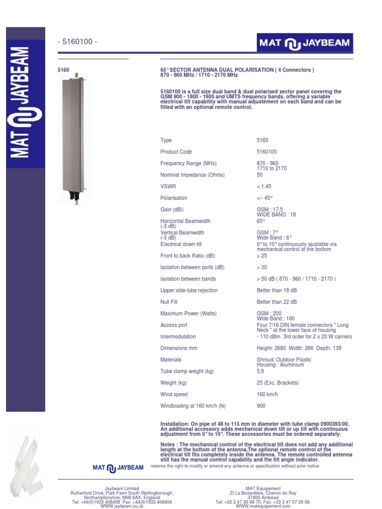 Mat-Jaybeam 5160100 PDF | PDF