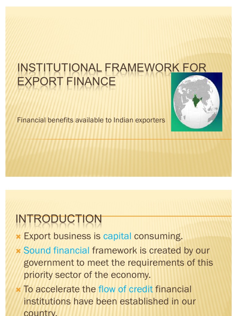 Institutional Framework For Export Finance | PDF | Reserve Bank Of ...