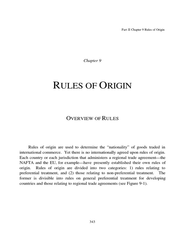 Rules of Origin | PDF | World Trade Organization | Global Politics