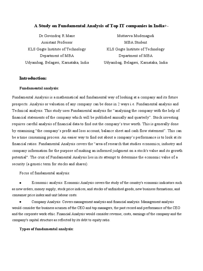 fundamental analysis | PDF | Investing | Valuation (Finance)