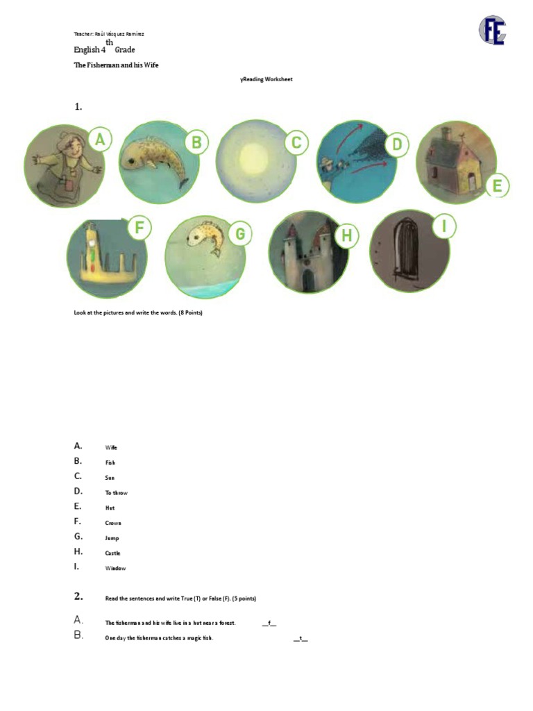 The Fisherman and His Wife Worksheet | PDF