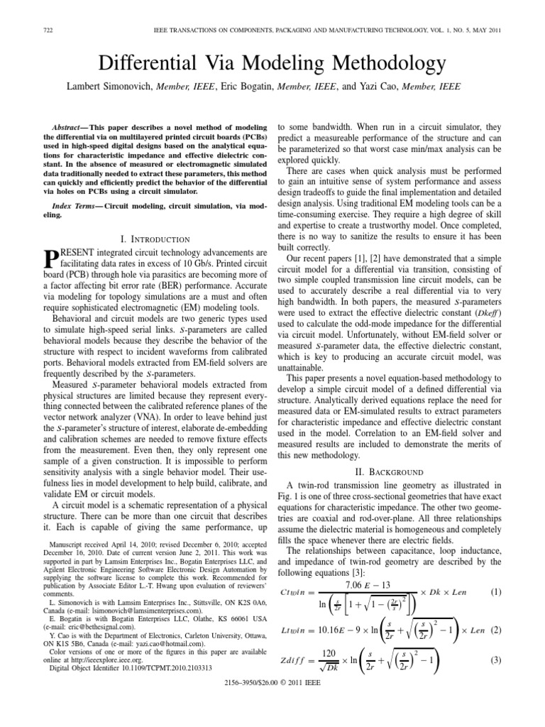 Differential Via Modeling Methodology | PDF | Transmission Line ...