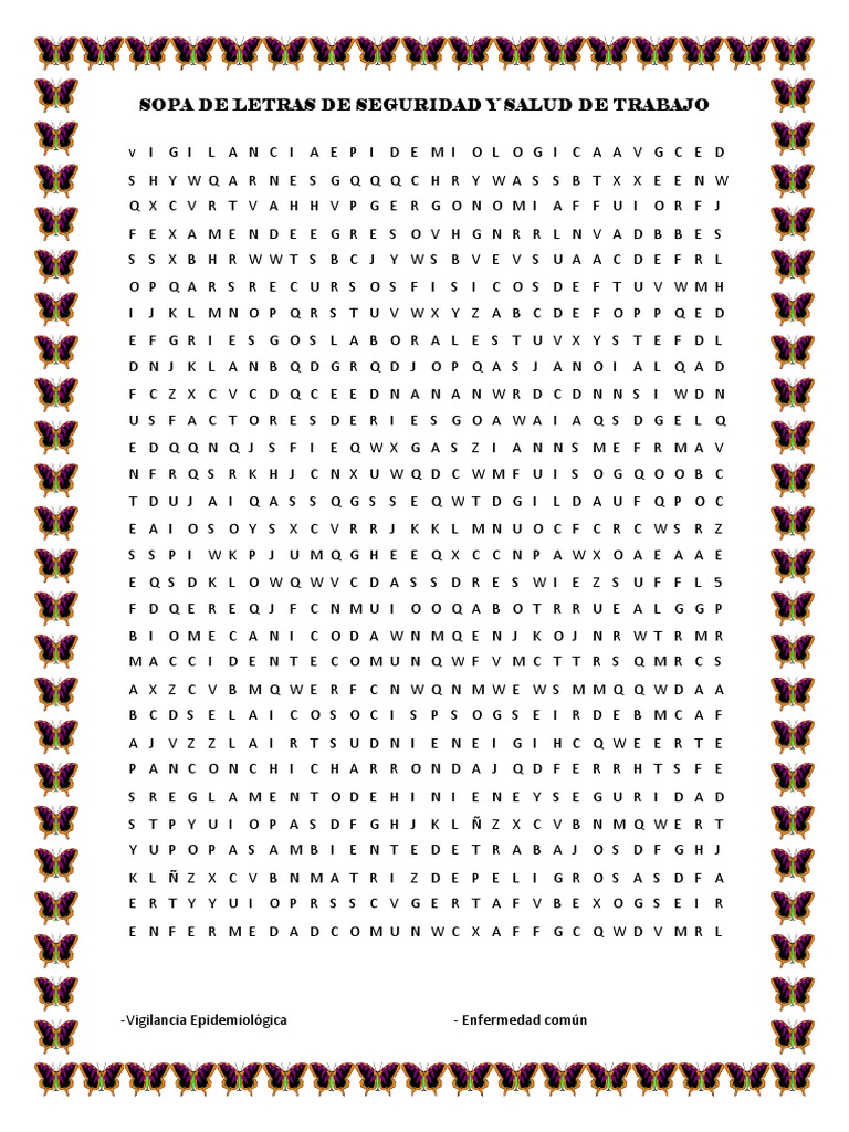 SOPA DE LETRAS 'P2 (1) N | PDF | Cuidado de la salud | Seguridad y ...