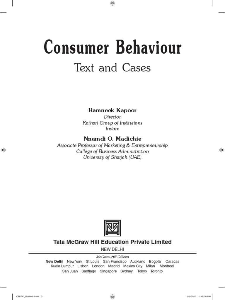 Consumer Behaviour: Text and Cases | PDF | Consumer Behaviour | Marketing