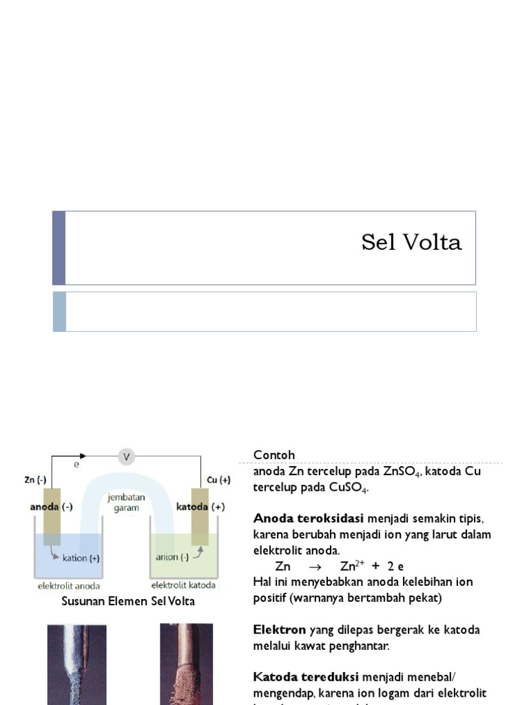 Sel Volta: Reaksi dan Potensial Sel | PDF