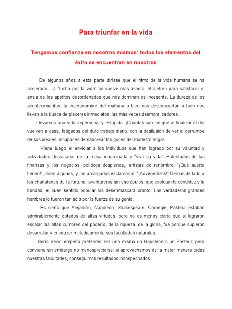 (Versión Excelente) para Triunfar en La Vida | PDF | Memoria | Pensamiento