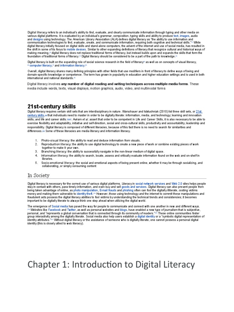 Chapter 1: Introduction To Digital Literacy: 21st-Century Skills ...
