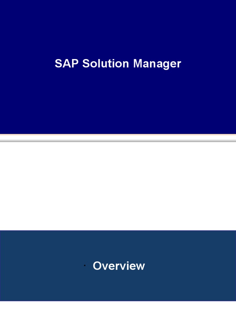 SAP Solution Manager | PDF | Business | Engenharia de Sistemas