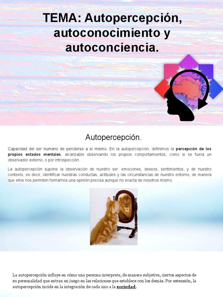 TEMA - Autopercepción, Autoconciencia y Autoconocimiento. | PDF | Las ...