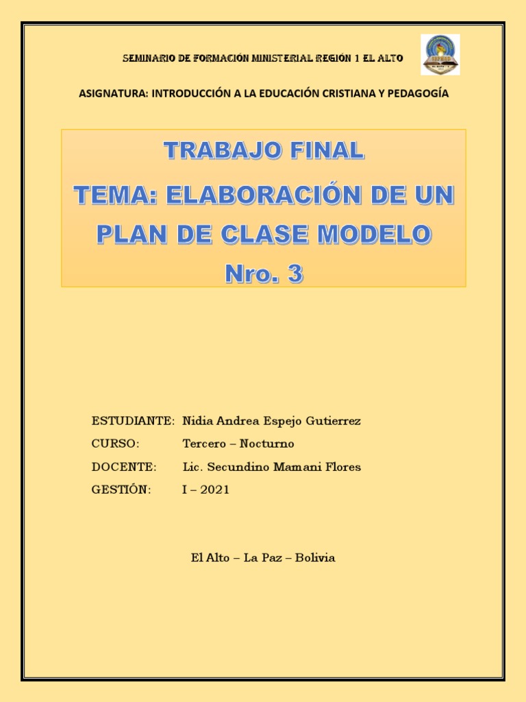 PLAN DE CLASE ABRAM Trabajo Final | PDF | Abrahán