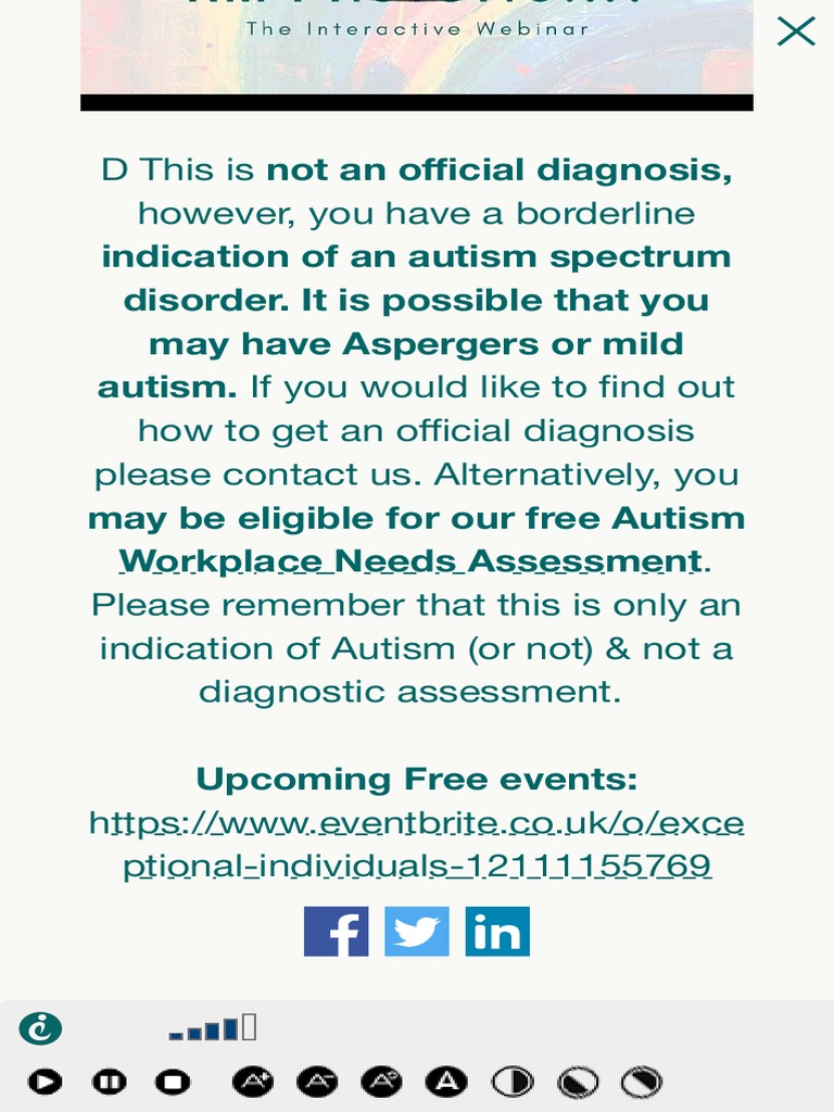 Autism Test For Adults Am I Autistic Free Online Quiz | PDF | Teaching ...