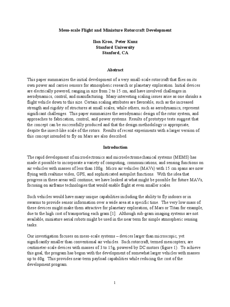 Miniature Rotor Craft | PDF | Flight | Aircraft