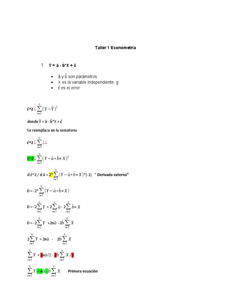 Actividad 1: Estimación Por Mínimos Cuadrados Ordinarios | PDF | Análisis de regresión | Econometría