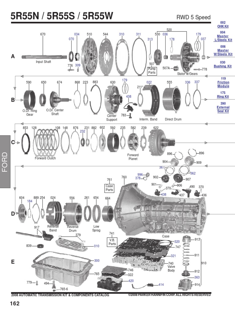 Ford 5R55S Partes B | PDF | Transmission (Mechanics) | Automatic ...