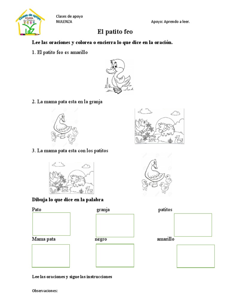 Patito Feo Actividades | PDF