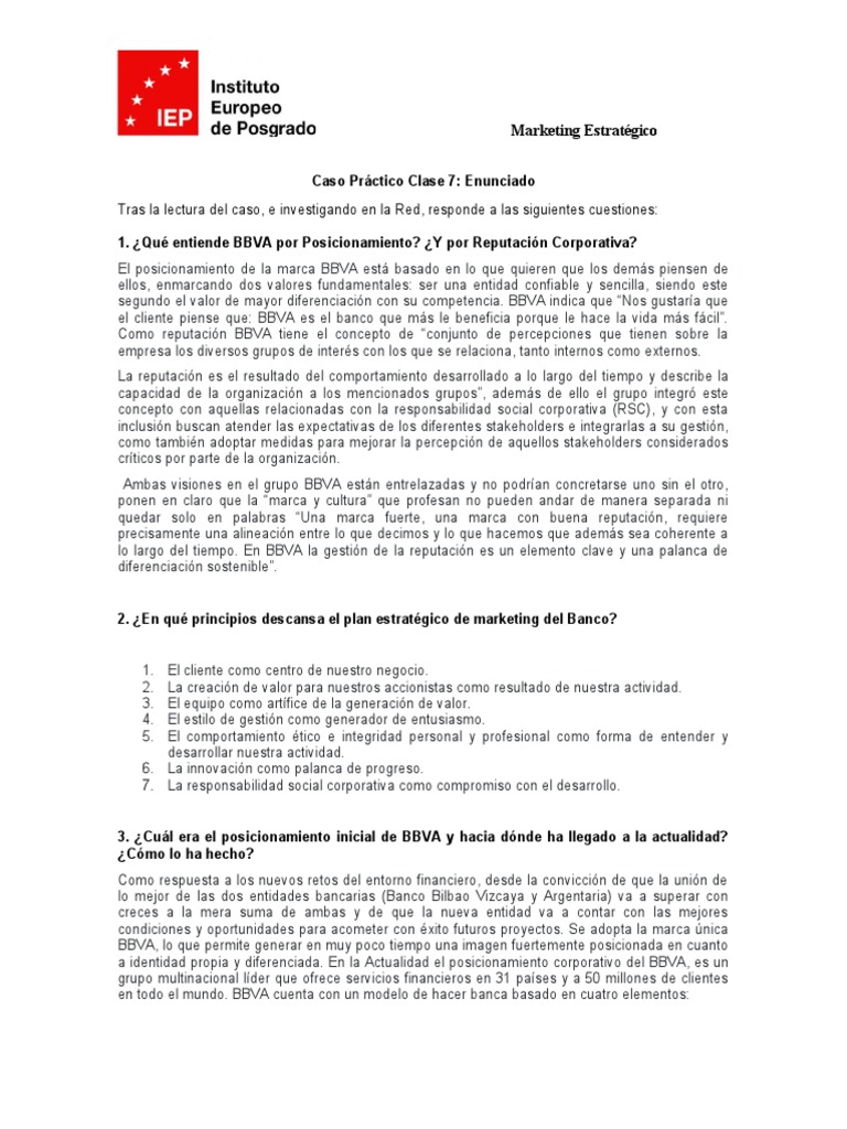 Caso Práctico Clase 7 Marketing Estrategico | PDF | Marketing | Marca