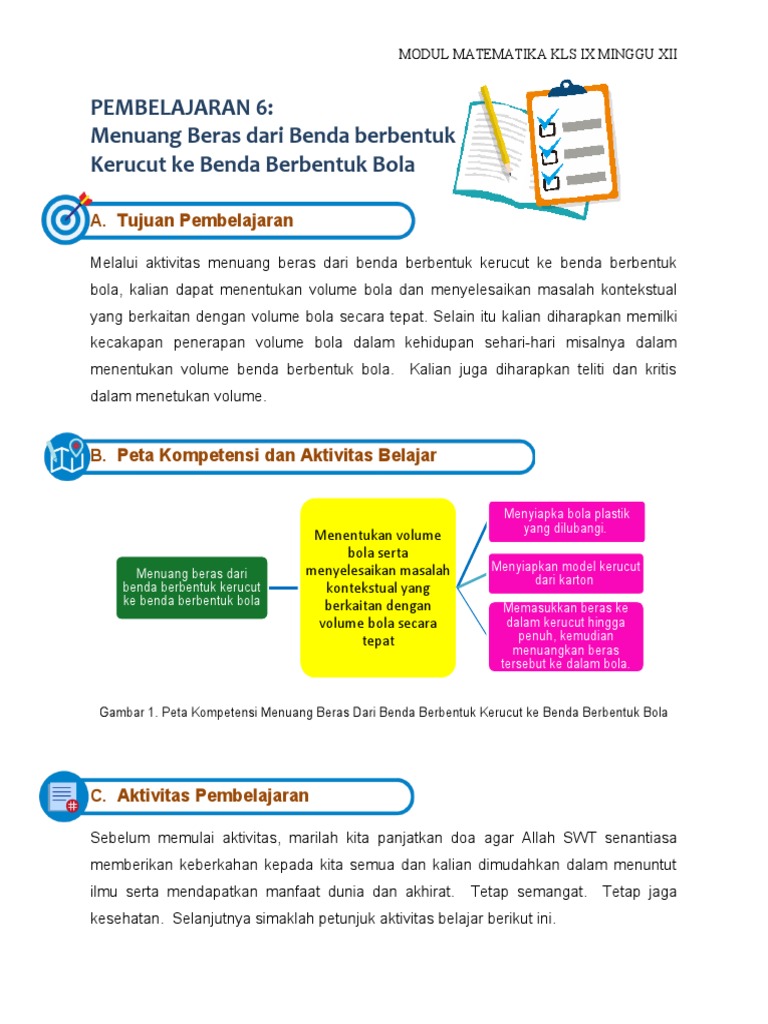 Modul Matematika KLS Ix Minggu Xii | PDF | Metode & Bahan Ajar | Griya & Taman