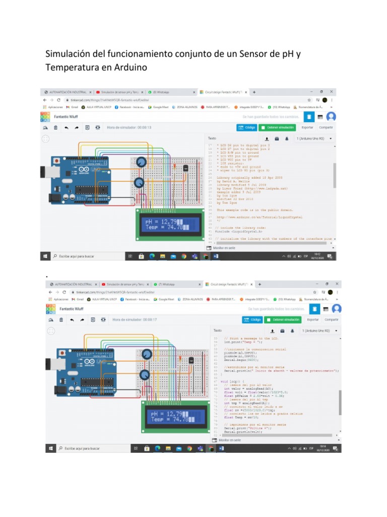 Simulación Sensor de PH y Temperatura en Arduino | PDF | Arduino ...