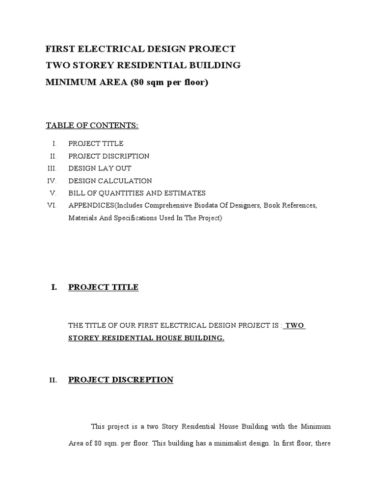 Electrical Design Project | PDF | Mains Electricity | Electrical ...