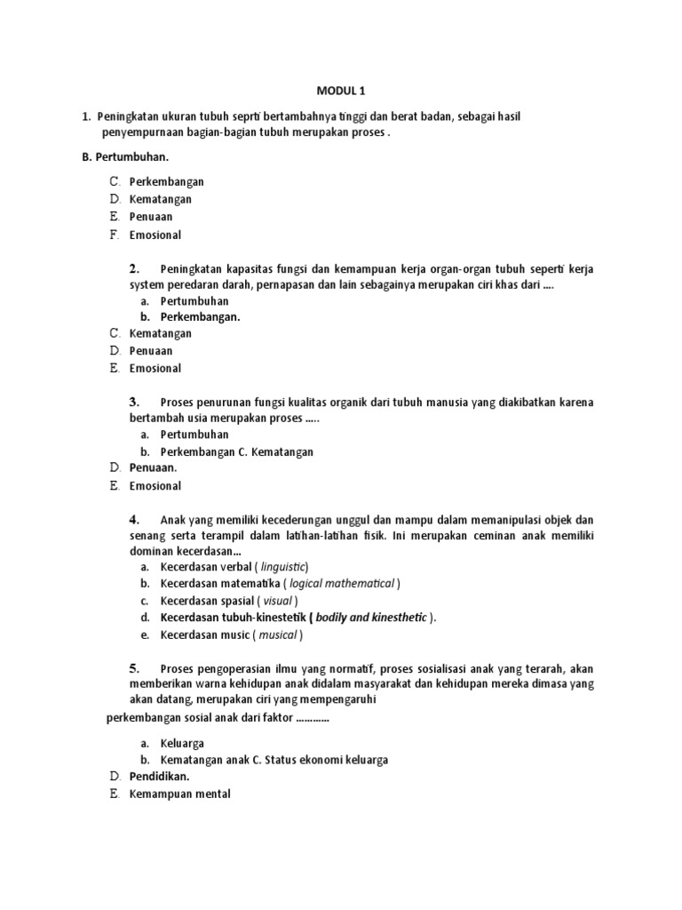 Modul 1 | PDF | Karier & Perkembangan | Sains & Matematika