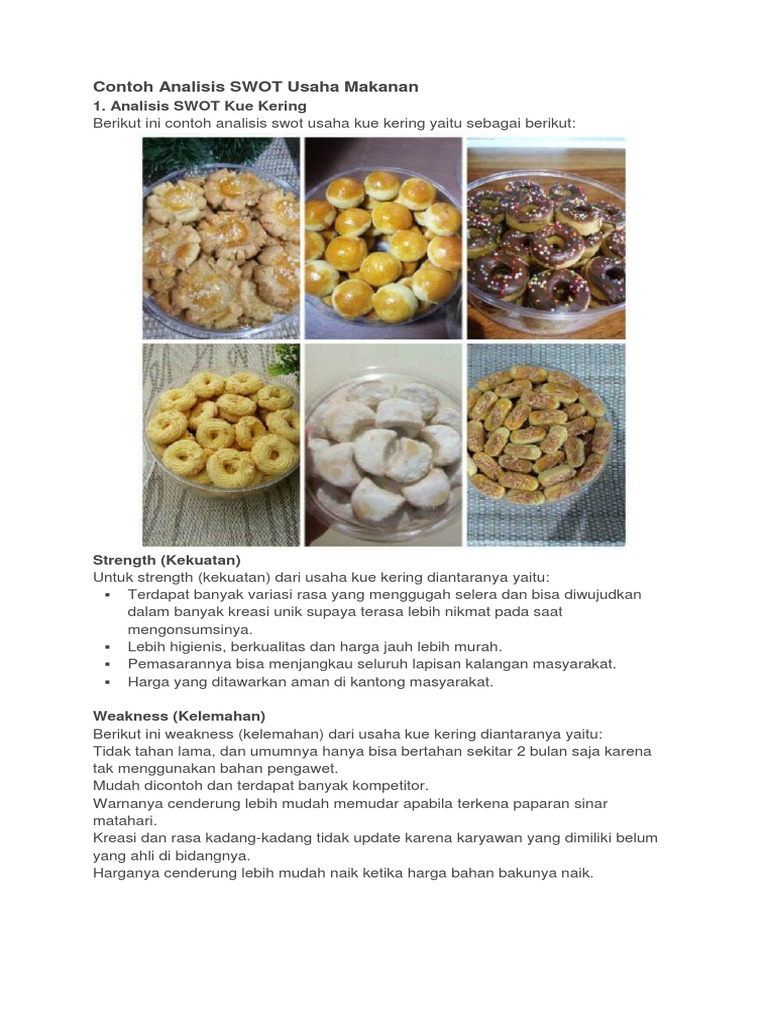 Contoh Analisis SWOT Usaha Makanan | PDF