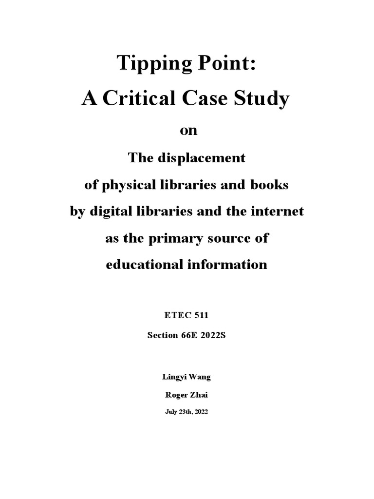 Tipping Point A Critical Case Study | PDF | Libraries | Search Engine ...