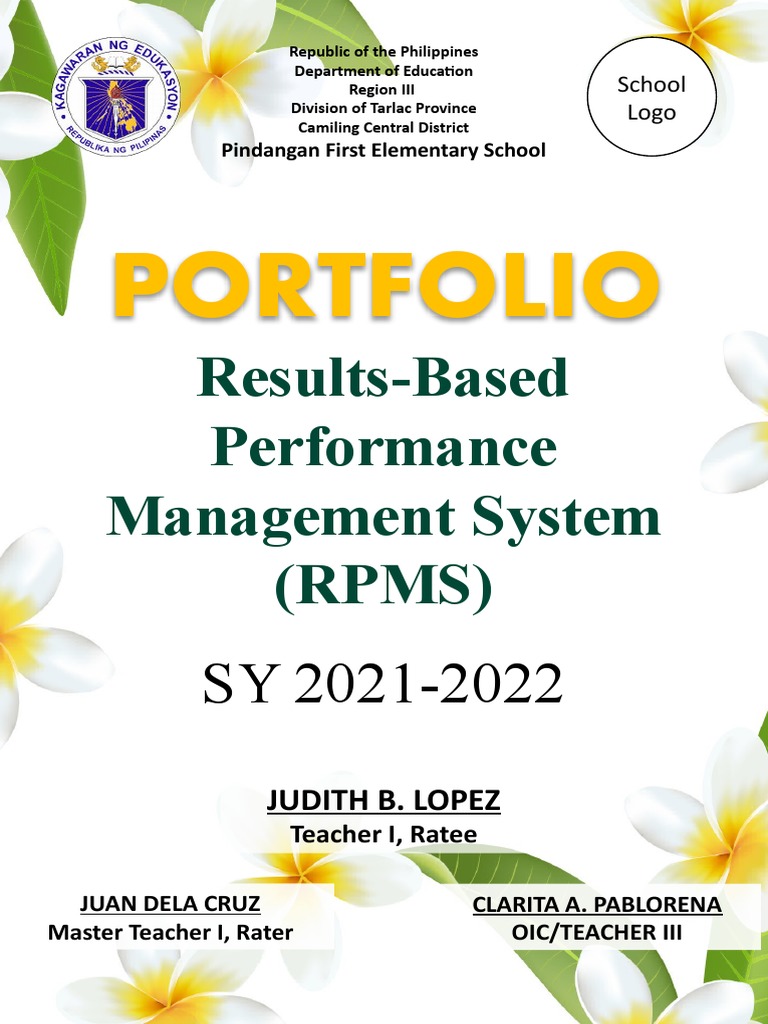 RPMS Portfolio for Teachers 2021-2022 | PDF | Learning | Lesson Plan