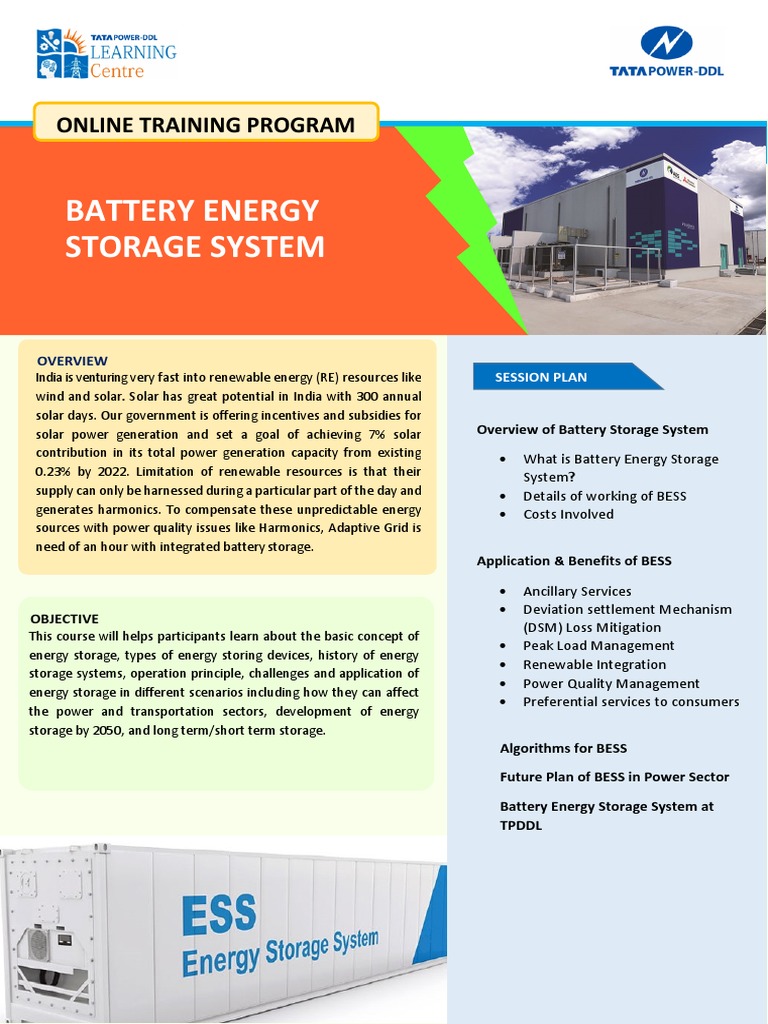 Battery Energy Storage System Training | PDF | Solar Power | Energy Storage