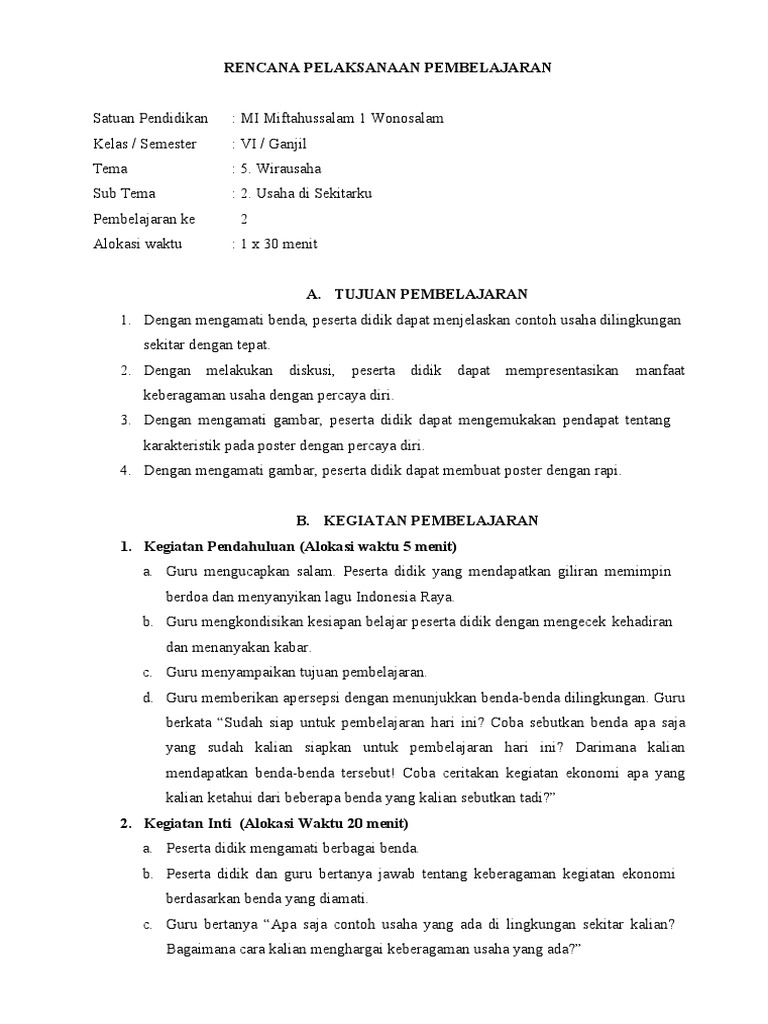 RPP Kls 6 Poster | PDF