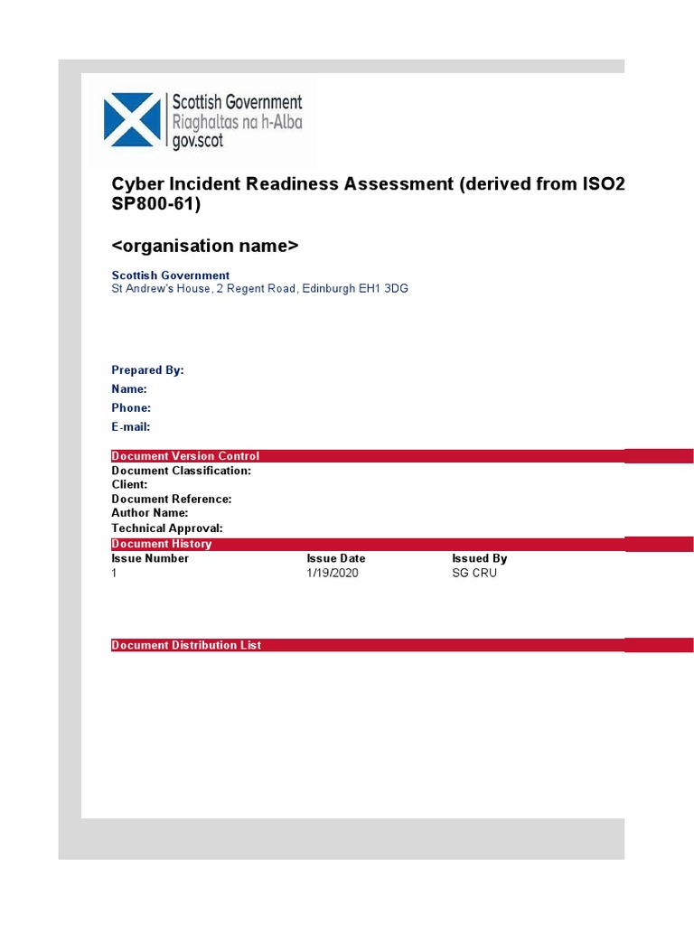 Cyber Incident Readiness Assessment RACI | PDF | Information Security ...
