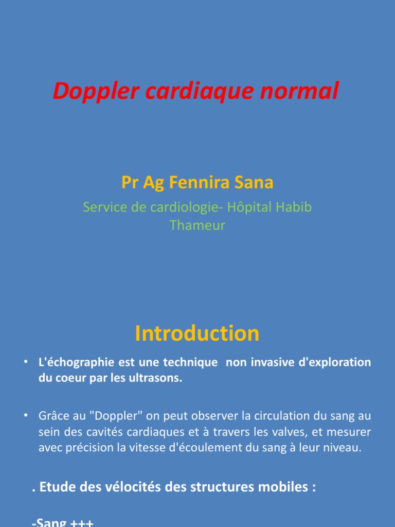 Valeurs normales du Doppler cardiaque | PDF | Échographie | Valve cardiaque
