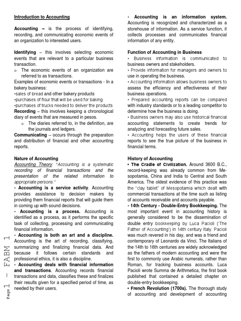 Fabm 1 | PDF | Debits And Credits | Accounting