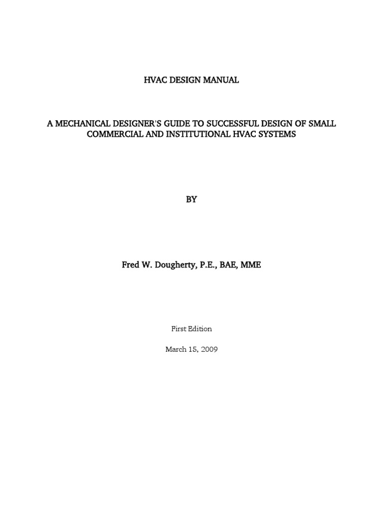 Hvac Design Manual: First Edition | PDF | Hvac | Ventilation (Architecture)