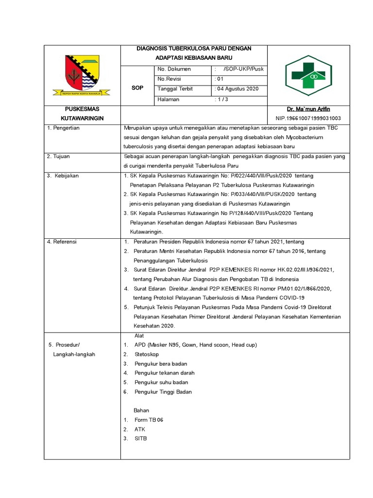 SOP Diagnosa TB Paru | PDF