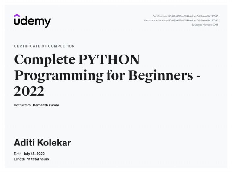 Python Certificate | PDF