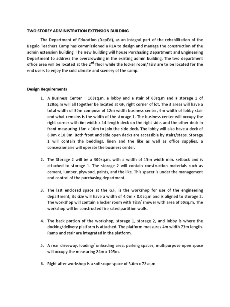 Two Storey Administration Extension Building | PDF | Stairs