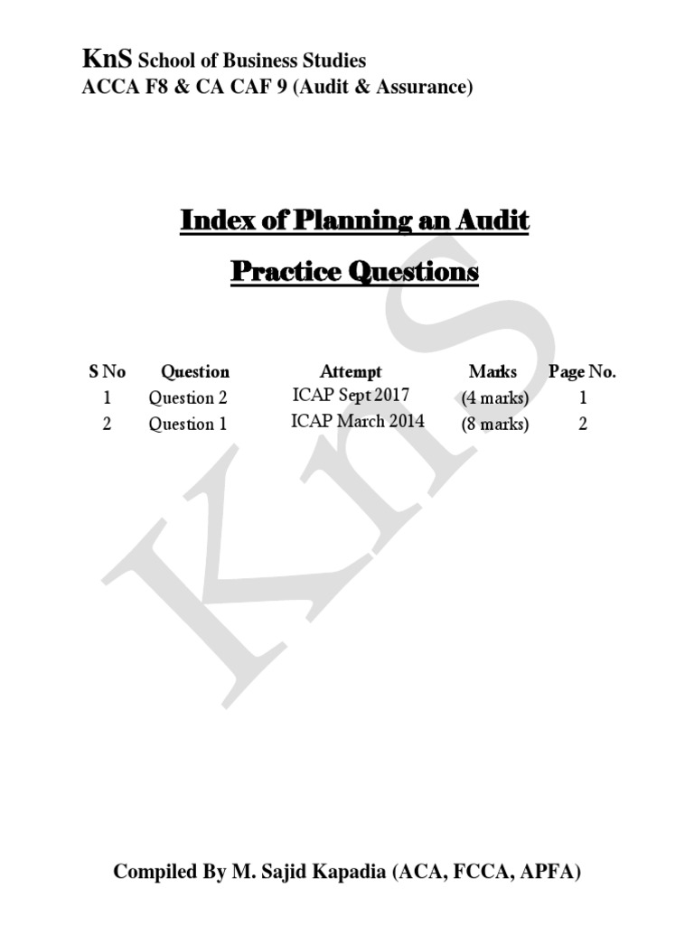 Past+Papers+Practice+-+ISA+300 | PDF | Audit | Business