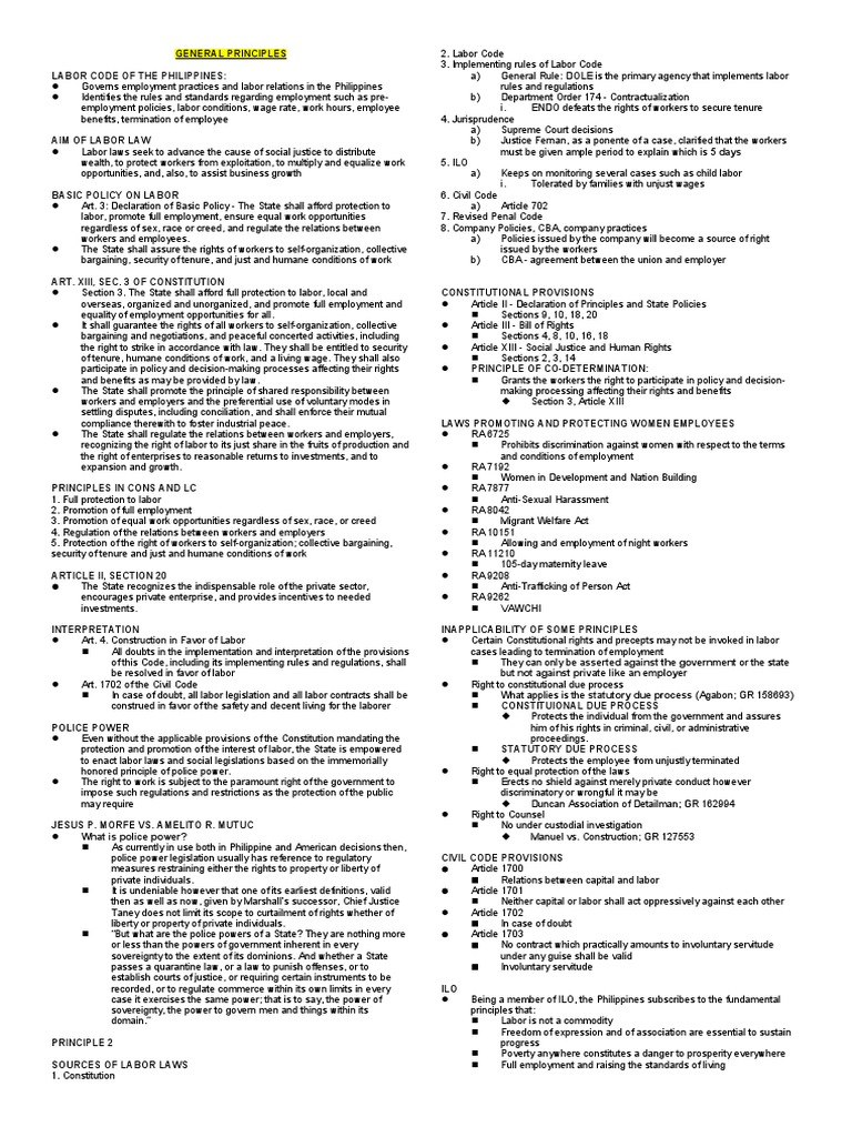 Labor Law Prelims TSN | Download Free PDF | Employment | Labour Law