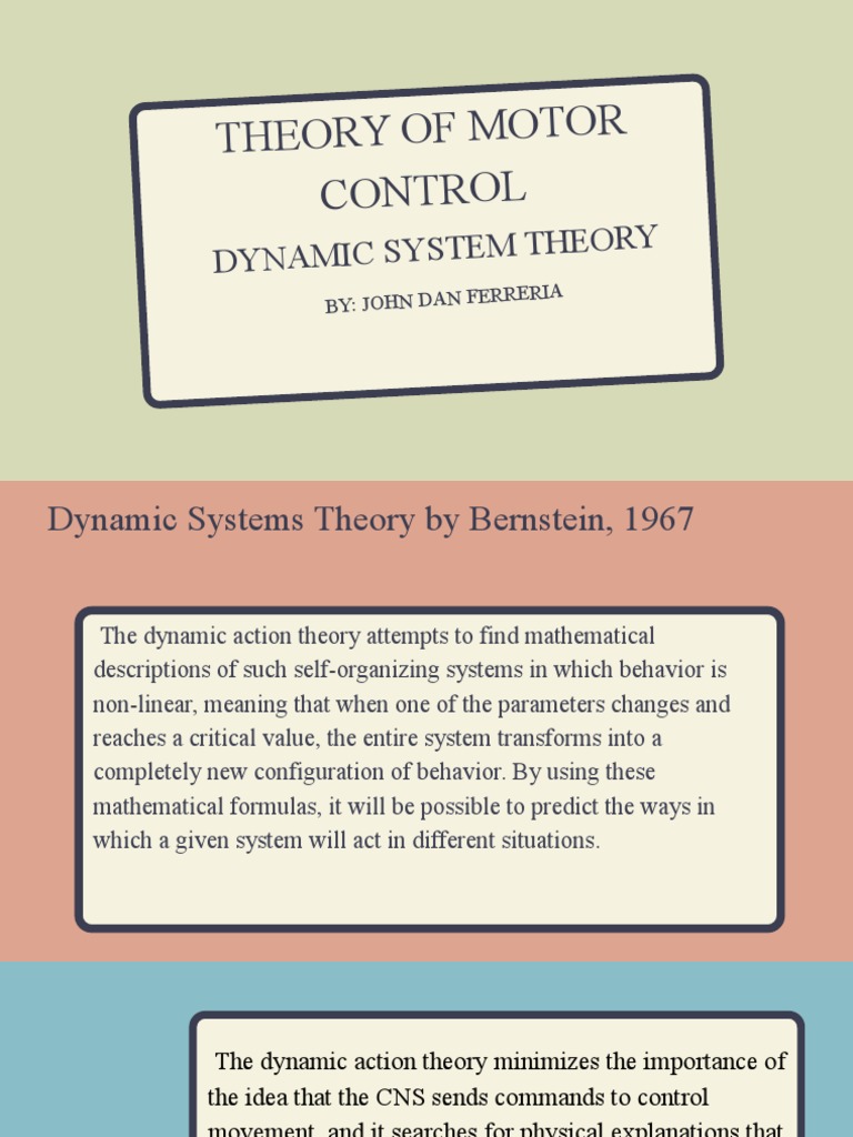 Theory of Motor Control: Dynamic System Theo RY | PDF | Self ...