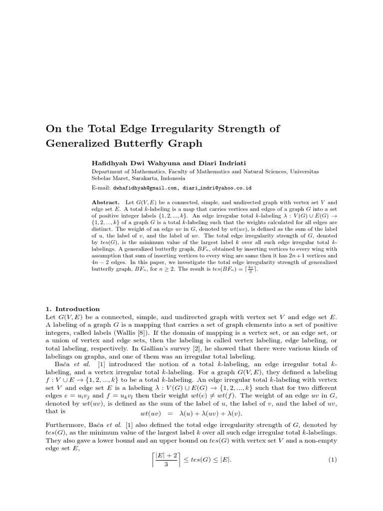 On The Total Edge Irregularity Strength of Generalized Butterfly Graph ...