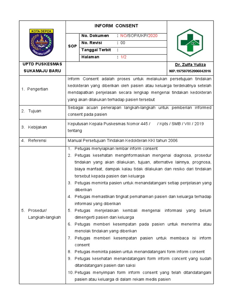 Sop Informed Consent | PDF