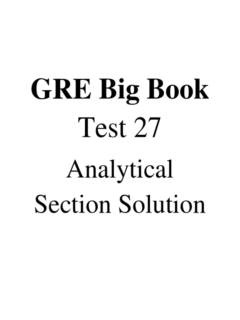 GRE Big Book 27 Analytical Puzzles Solution | PDF | Cereals | Rye