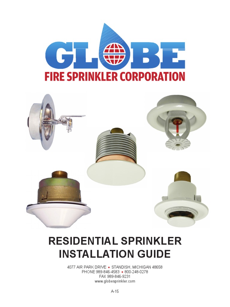 Residential Sprinkler Installation Guide: Design Requirements, Warnings ...