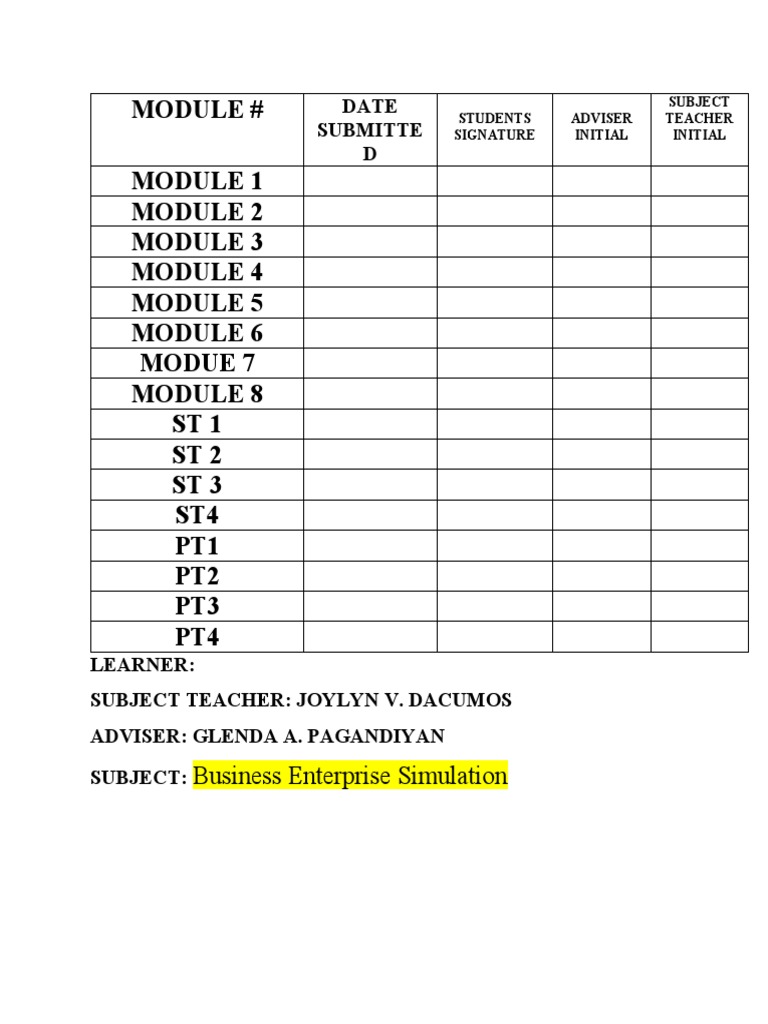 Module Tracker | PDF