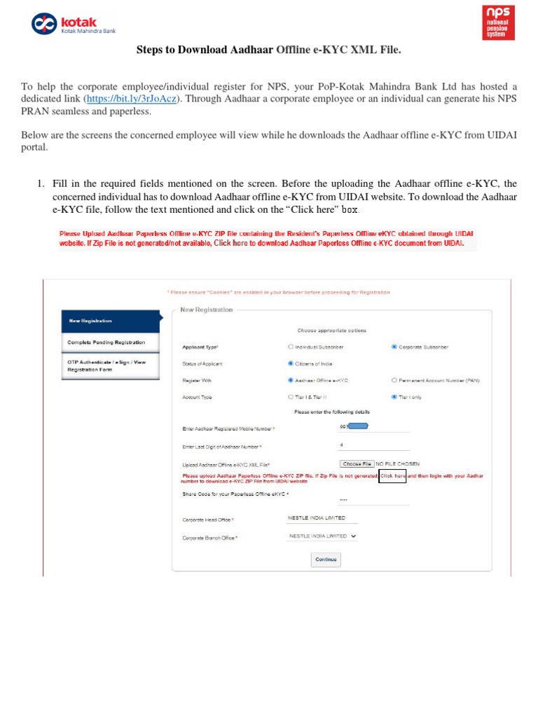 Steps To Download Aadhaar Offline eKYC | PDF